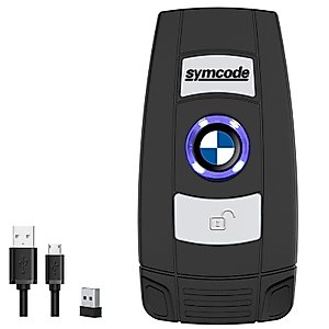 Symcode Bluetooth Barcode Scanner 1D Laser Wireless Barcode Scanner 3-in-1 BT & USB Wired & 2.4G Portable Handheld scanning Barcode Reader for Library Book, Warehouse Inventory, Store