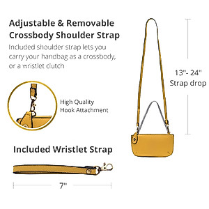 Joy Susan Women's Fashion Purse Mini Crossbody Wristlet Clutch Handbag - Mustard