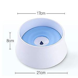 FUUIE Bowls for Food and Water Pet Bowl Floating Non-Wetting Mouth Cat Bowl Puppy Cat Food Drinking Tilt Feeder Plastic Portable Dog Bowl (Color : Blue)