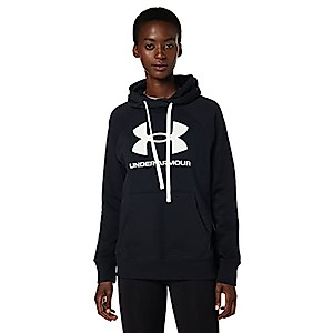 Under Armour Women's Rival Fleece Logo Hoodie , Black (001)/White , X-Small