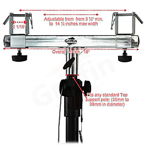 Light Trussing Stands by GRIFFIN | T Adapter DJ Booth Kit & Truss System for Lighting Cans & Speakers | Pro-Audio Stage Platform Hardware Mounting Package | PA Equipment Gear Holder | Live Music Gigs