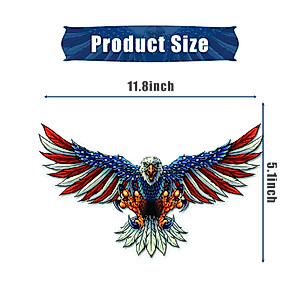 gunhunt Pack-1 Car Reflective Warning Stickers, 11.8In x 5.1In American Flag Eagle Decorative Decal, Self-Adhesive Body Bumper Sticker, Suitable for Most Cars SUVs Trucks (Multicolored)