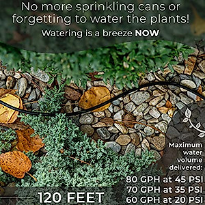 CARPATHEN 1/4 Drip Irrigation Tubing - 120 ft Black Drip Irrigation Hose Perfect for DIY Garden Irrigation System, Hydroponics, Misting Tubing, or as Blank Distribution Tubing for Any Garden Project