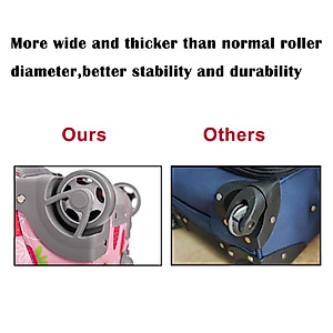 BAMIFEI 18 inches Wheeled Rolling Backpack Multi-Compartment College Books Laptop Bag Business Trip Carry-on, Strawberry