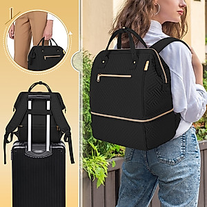 Fasrom Breast Pump Bag Backpack with Cooler Compatible with Spectra S1, S2 and Medela Pumps, Wearable Pumping Bag with Waterproof Mat for Working Moms, Black (Patent Design)