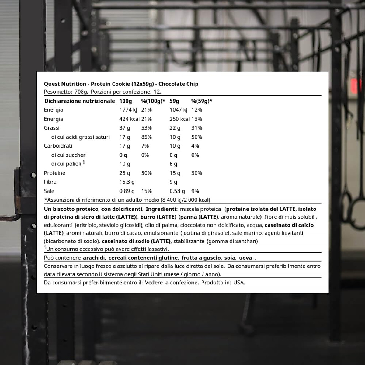 Quest Nutrition Protein Cookie, Chocolate Chip, 2.08 Ounce each, 12 Count (Pack of 1)