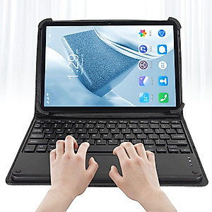 2 in 1 Tablet, 100-240V Black 5.0 Octa Core CPU 10.1 Inch Laptop Tablet for Studying (US Plug)