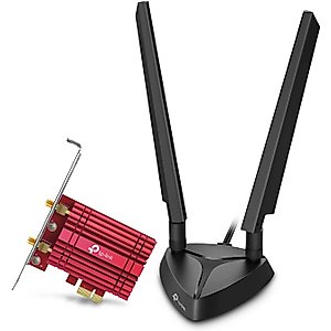 TP-Link WiFi 6E Intel AX210 AXE5400 PCIe WiFi Card for PC (Archer TXE75E) - Tri Band Wireless Adapter for Desktop PC with Magnetic Base Dual Antenna, Bluetooth 5.3(USB Port), WPA3, MU-MIMO, OFDMA