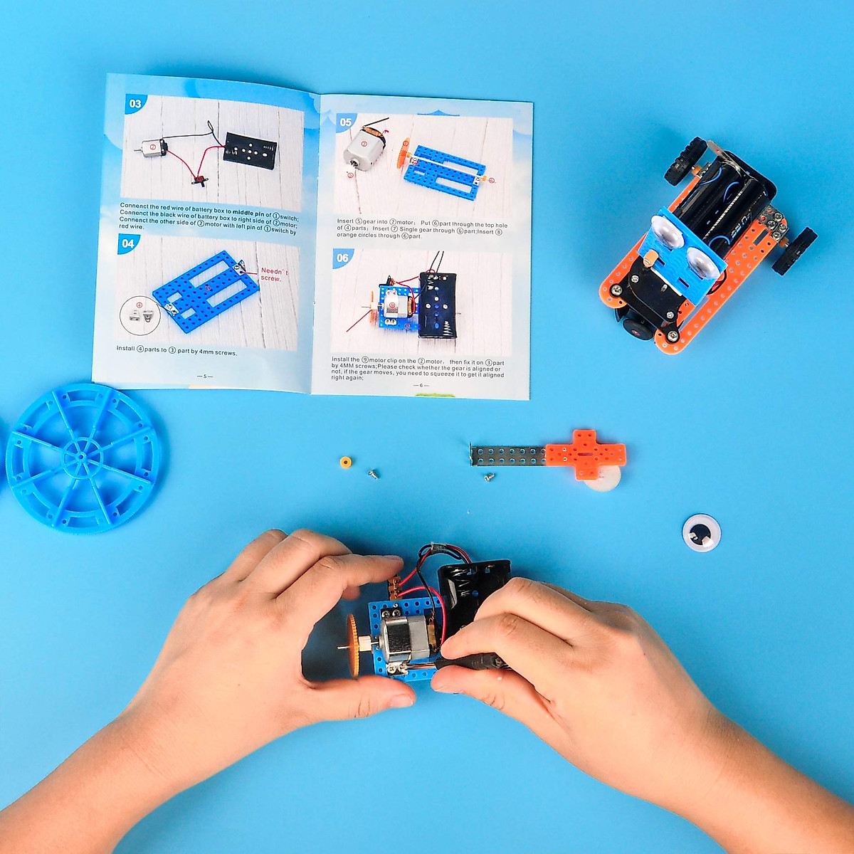 OSOYOO Robot Making Kit for Kids | Builds Two Science DIY STEM Set | Electrical Experiments for Boys Girls | Step by Step Kid Friendly Manual | Balance Car,Obstacle Avoidance car (2 kit)