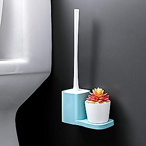 SPOUR Floor Standing/Mounted Wall Toilet Brush,Deep Cleaner Toilet Brushes,Bathroom Toilet Bowl Brushes,for Bathroom Toilet-Light_Blue