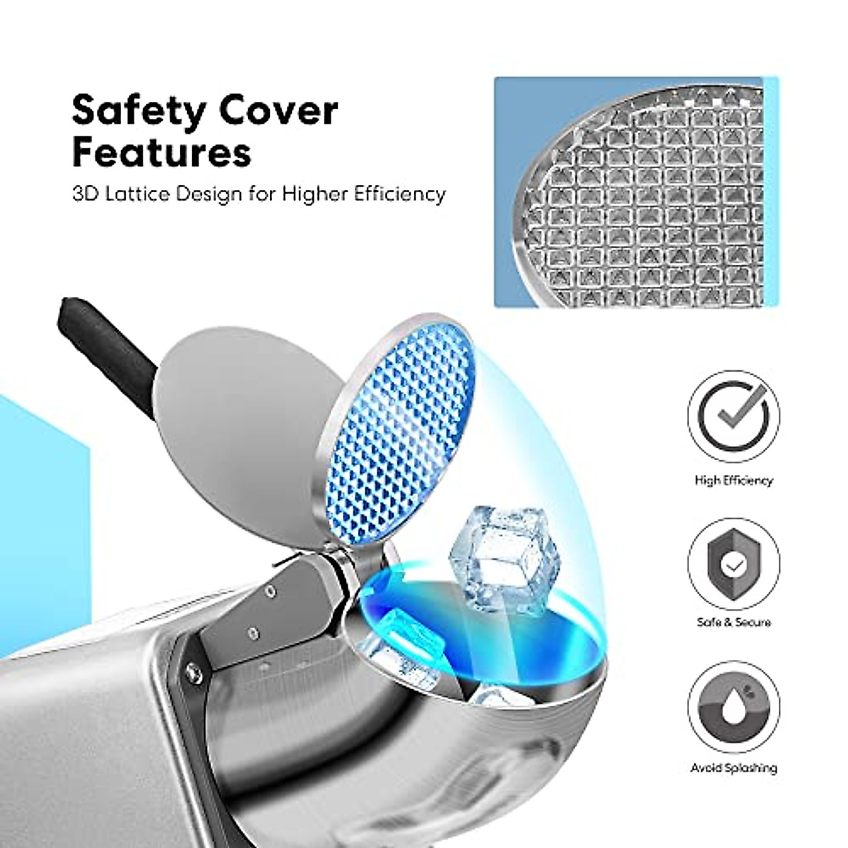 VIVOHOME Electric Dual Blades Ice Crusher Shaver Snow Cone Maker Machine Silver 143lbs/hr with Ice Pick for Home and Commercial Use