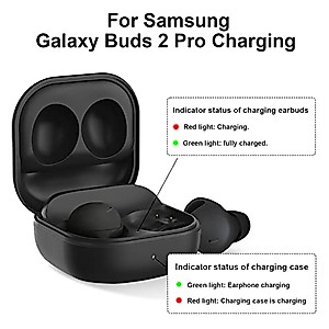 𝒍𝒆𝑸𝒖𝒊𝒗𝒆𝒏 Wireless Charging Case for Samsung Galaxy Buds2 Pro, Replacement Charger Case for Galaxy Buds 2 Pro with Bluetooth Pairing, Support Wireless/Wired Charging (Not Include Earbuds)