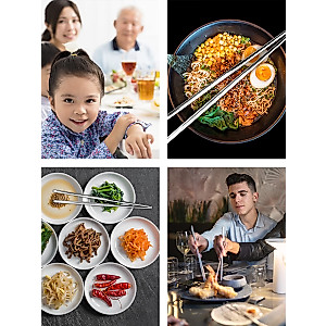 Mandala Crafts Titanium Chopsticks with Case – Titanium Travel Chopsticks with Case – Dishwasher Safe Titanium Square Chopsticks 1 Pair