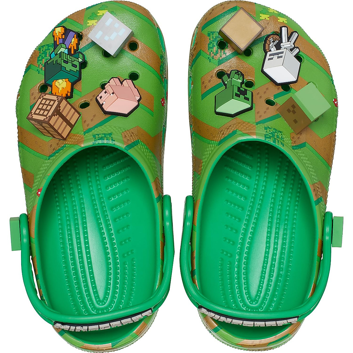 Crocs Classic Minecraft Clogs, Multi Green, 3 US Unisex Little Kid