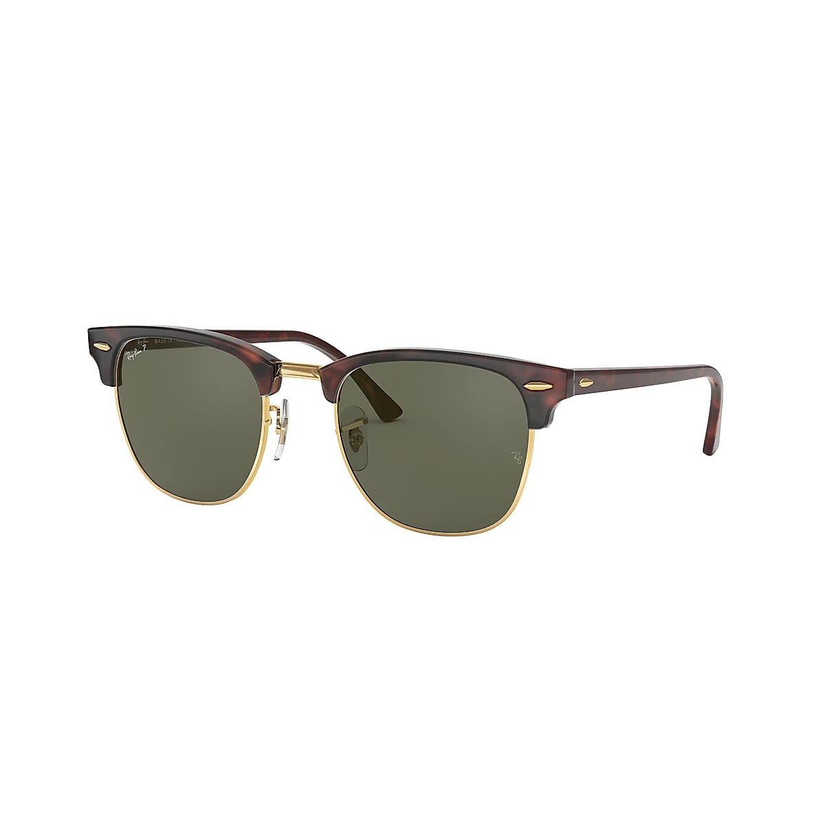 Ray-Ban RB3016 Clubmaster Polarized Square Sunglasses, Red Havana/G-15 Green, 55 mm