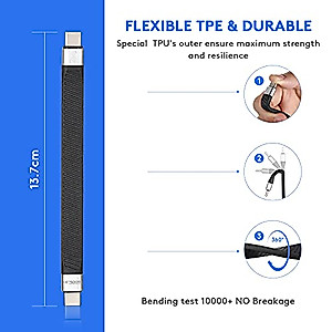 KETSOOBI Short USB 4 Cable, [5inch] Thunderbolt 4 with 40Gbps Data Transfer 100W PD Fast Charging 8K@60Hz, Compatible for iPhone 16 Pro Max, External SSD, Docking, eGPU Laptop