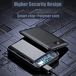 gerritfany 10000mAh 5V/2A Power Bank, Packet Size Fast Charging Portable Charger, Rechargeable Battery Pack for iPhone, Samsung Galaxy and More