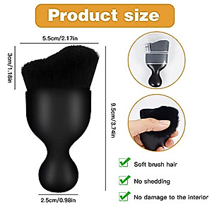 TEUOPIOE Auto Interior Dust Brush, Car Detailing Brush, Soft Bristles Detailing Brush Dusting Tool for Automotive Dashboard, Air Conditioner Vents, Leather, Computer,Scratch Free (Black)