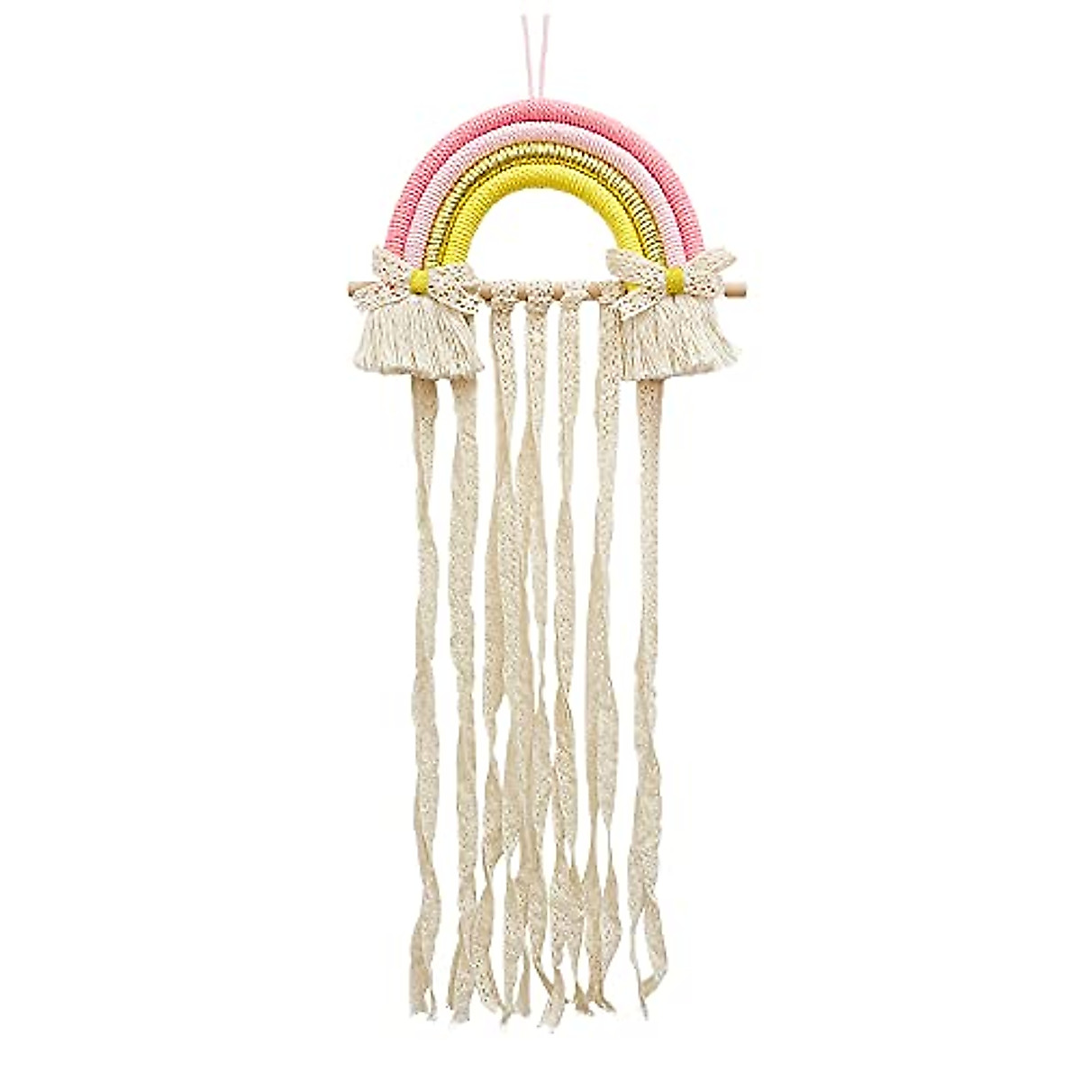 Stemytic Hair Bow Holder Organizer for Girls Hair Clips Storage Rainbow Hanger for Home Decor (Light Pink)