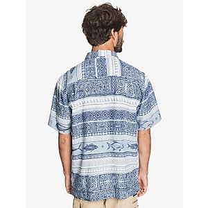 Quiksilver Waterman Men's LAKI Woven, Dusty Blue Lake Maikai, S
