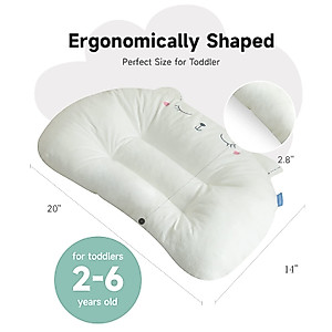 Choc chick Toddler Pillow,20X14inches Machine Washable Soft Hypoallergenic Kids Pillows,Child Cute Animal Perfect Toddler Pillows for Sleeping 2 Year Old (Cat)