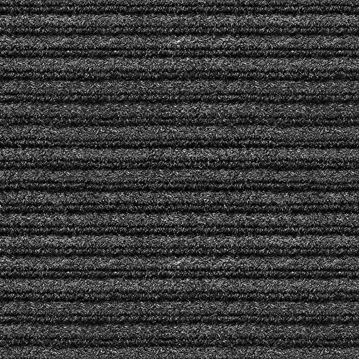 House, Home and More Indoor Outdoor Double-Ribbed Carpet Runner with Skid-Resistant Rubber Backing - Smokey Black - 3 Feet x 10 Feet