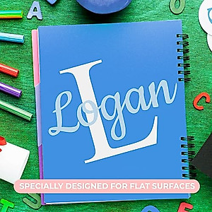 Personalized Name & Initial Vinyl Wall Decor I Nursery Wall Decal for Baby Boy & Girl Decoration I Stickers for Kids I Multiple Options for Customization (Wide 30" x 20" Height (Medium))