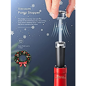 KNIPAN Electric Wine Opener 5-IN-1, Automatic Wine Bottle Openers with Foil Cutter, Wine Aerator Pourer, Vacuum Stopper, Rechargeable Electronic Corkscrew Wine Opener Kit
