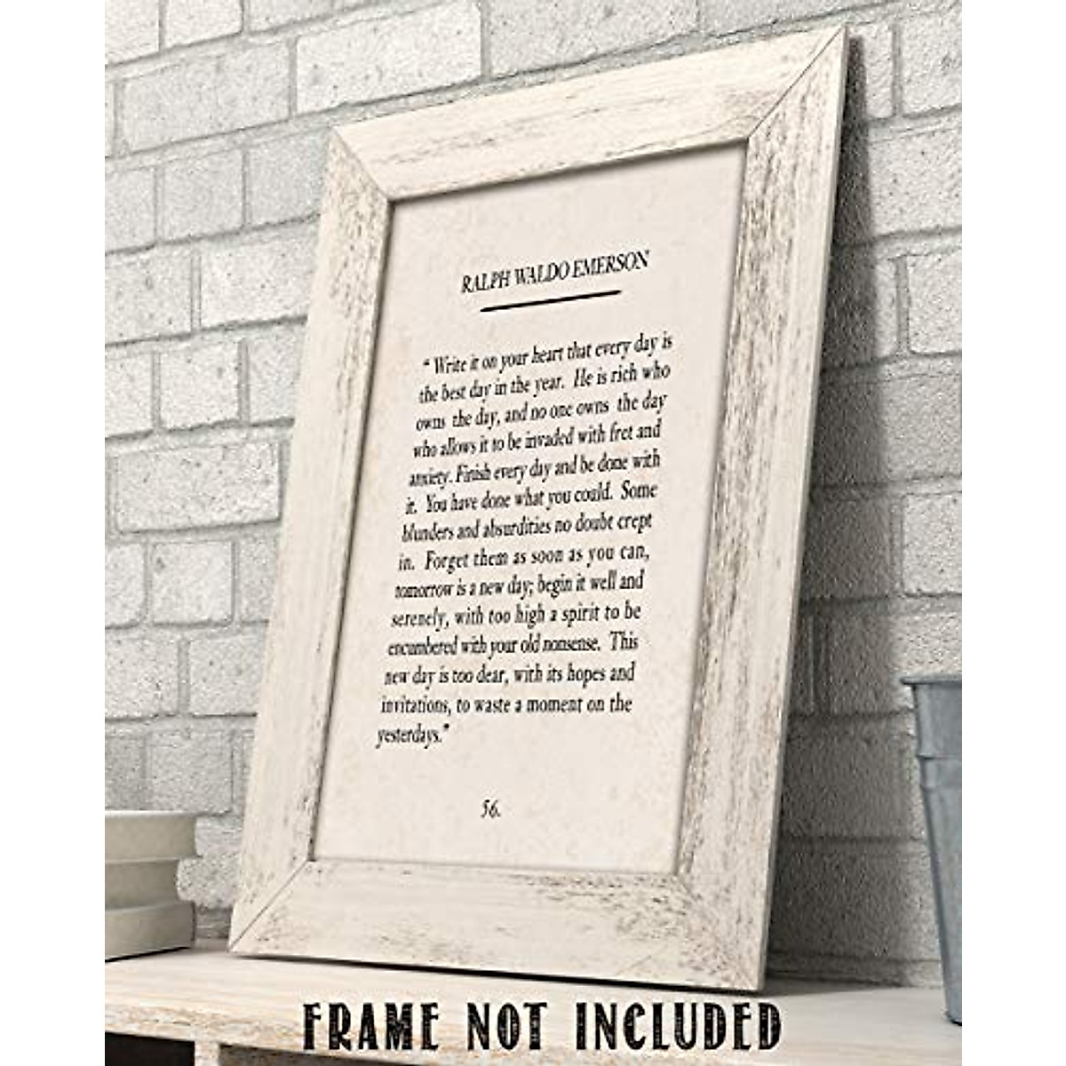 Write It On Your Heart - Motivational Wall Decor Print, Ralph Waldo Emerson Quotes Wall Art For Living Room Decor, Office Decor, and Study Wall Decorations. Unframed Poetry Wall Art Print- 8x10”