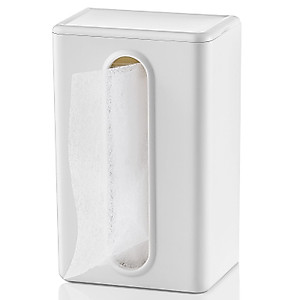 SUBEKYU Magnetic Dryer Sheet Holder for Laundry Room, Dryer Sheet Container,Dryer Sheet Dispenser,Wall Dryer Sheet Box for Laundry Organization and Storage,Plastic Fabric Sheet Holder with Lid,White