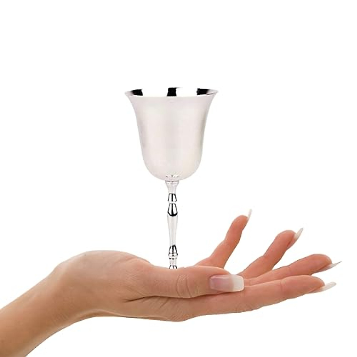 Alchemade 6 Ounce Silver Nickel Kiddush Cup - Goblet, Chalice, Wine Glass - To Use For Religious Holidays, Special Occasions, Events, And Celebrations