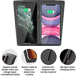 TAPTES Tesla Model 3 Wireless Charger [2020 Version], Wireless Phone Charging Pad M3 Accessories Tesla Gift for iPhone 13/12Pro/12/Samsung Enabled Phones-Compatible All Tesla Model 3(Before Jun 2020)