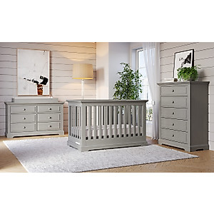 Child Craft Jordyn Select 6 Drawer Double Dresser, Classic Style with Wood Knobs (Lunar Gray)