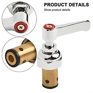 Handle Stem Assembly Fits for T&S Brass Faucets Replace 002713-40, Blue Cold and Red Hot Side Spindle Assembly Valve Lever Handle Replacement Part