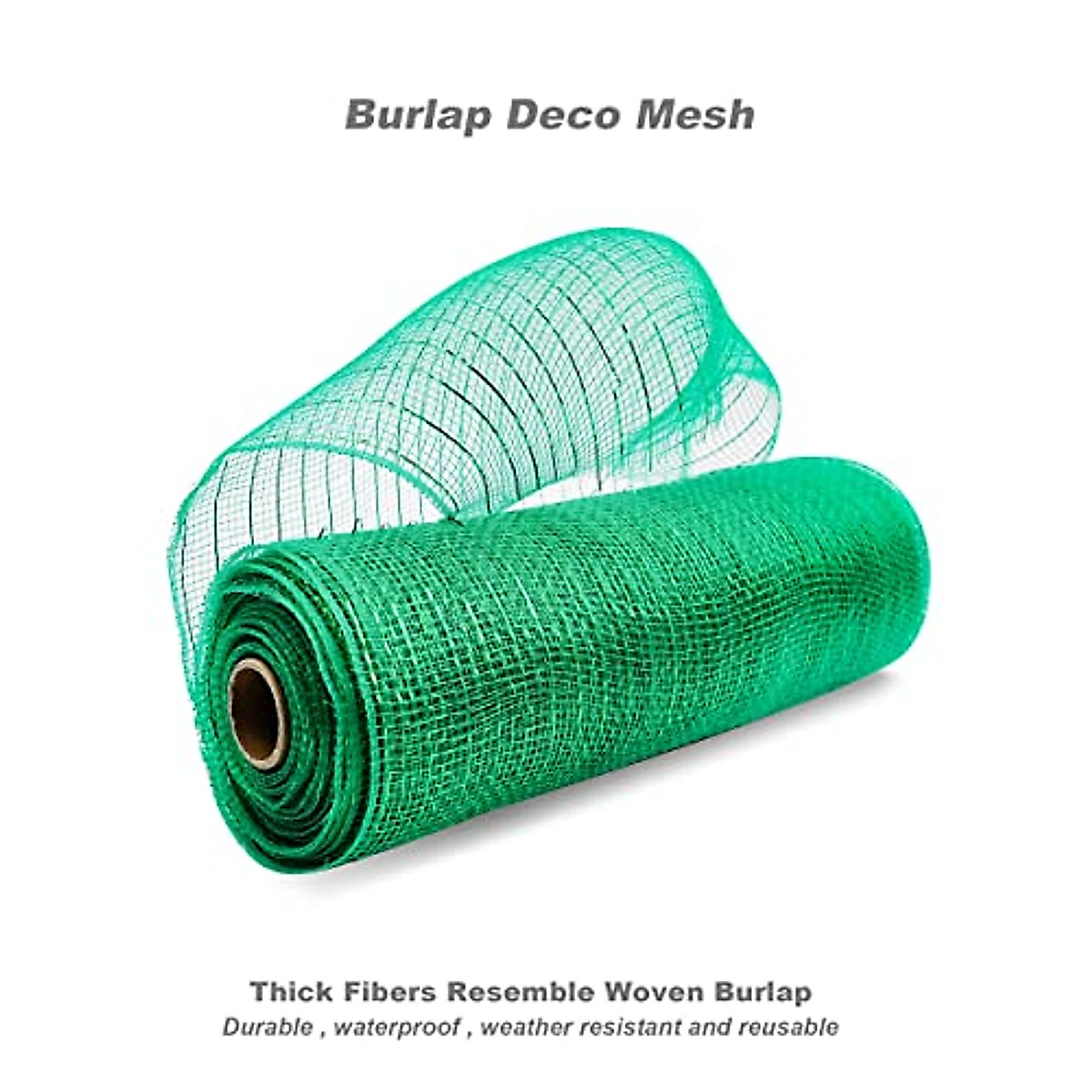 2 Rolls Emerald Green Deco Mesh Ribbon 10 in x 30 ft Mesh Ribbon for St. Patrick's Day DIY Wreath Supplies Party Christmas Tree Decorations Poly Mesh Gift Wrapping Bows