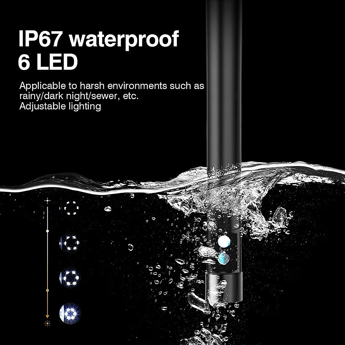 8mm Dual Lens Endoscope Camera, 4.5 Inch Industrial Borescope Camera, for Automotive HVAC Plumbing, Waterproof Probe(1M/3.28FT Cable)