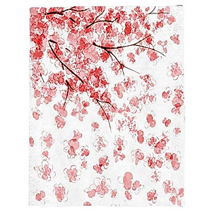 Singingin Ultra Soft Flannel Fleece Bed Blanket Cherry Blossom Throw Blanket All Season Warm Fuzzy Light Weight Cozy Plush Blankets for Living Room/Bedroom 40x50in