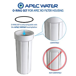 APEC Water Systems FILTER-SET-ES High Capacity Replacement Pre-Filter Set & SET 3 Pcs 3.5" O.D. Replacement O-Ring For Reverse Osmosis Water Filter Housings, 3 Count (Pack of 1), Black