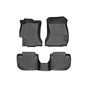 WeatherTech Custom Fit FloorLiners for Subaru Impreza, XV Crosstrek, Crosstrek, WRX, WRX STi - 1st & 2nd Row (44439-1-2), Black