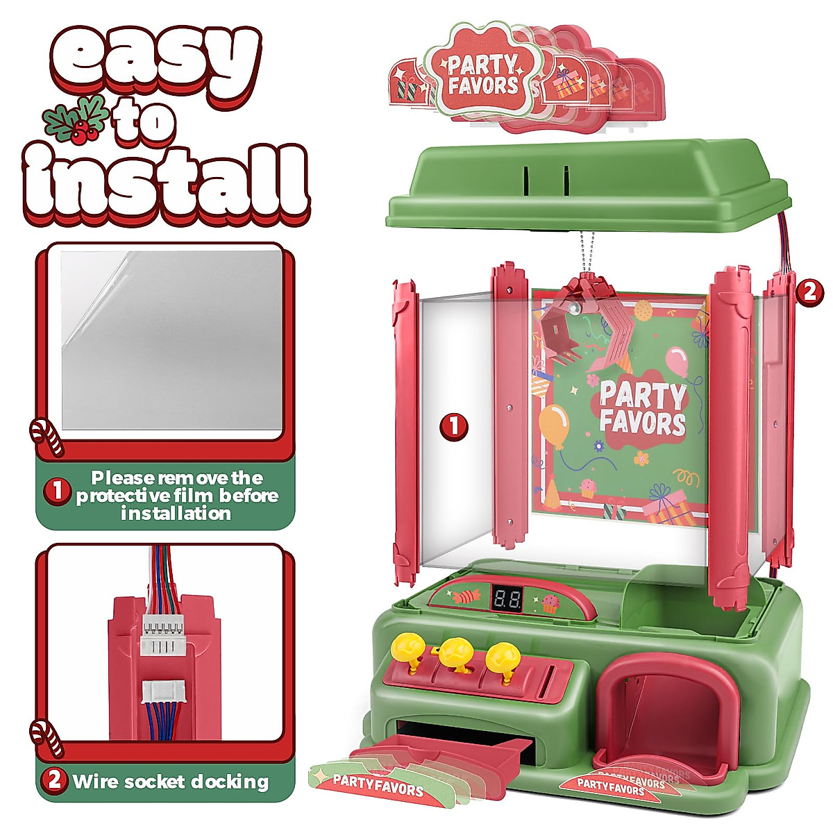 Amy&Benton Claw Machine for Kids Grabber Arcade Crane Venting Toy with Prizes for Boys Girls 6 7 8 10 12 Years Old