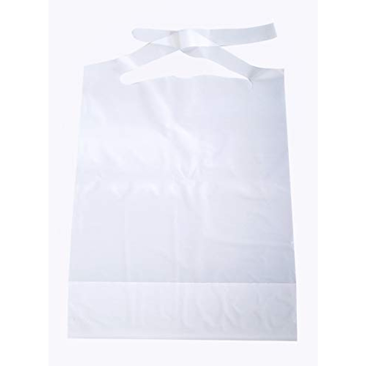 Disposable White Plastic Bibs for Kids (100 Pack)