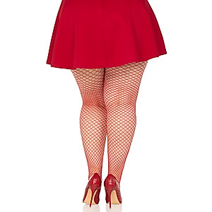 Leg Avenue Women's Spandex Industrial Fishnet Tights, Red, One Size
