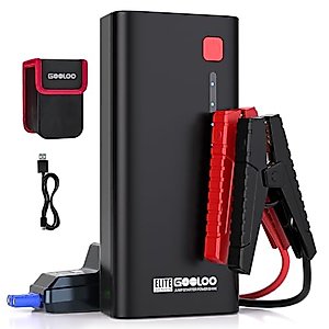 GOOLOO Jump Starter GE1200 2000A Peak Portable Jump Starter Battery Pack for Up to 8.0L Gas or 6.0L Diesel Engine with USB Quick Charge and LED Light, SuperSafe 12V Lithium Car Starter