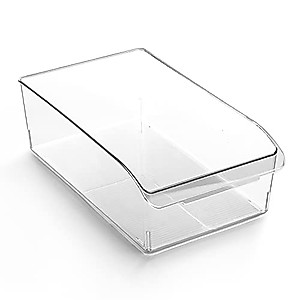 BINO | Plastic Storage Bins, X-Large | THE CURVE COLLECTION | Multi-Use Organizer Bins | Built-In Handle | BPA-Free | Pantry Organization | Home Organization | Fridge Organizer | Freezer Organizer