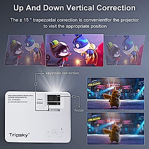 5G WiFi Bluetooth Projector Portable Video-Projector with 6000 Lumens 50000 Hours 1080P with TV Stick Smartphone HDMI USB AV, for Home Cinema & Outdoor Movies