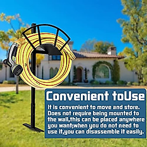 Garden Hose Holder Freestanding, Water Hose Holder, Hose Hanger Heavy Duty Garden Hose Reel Hose Rack, Hose Storage Hose Stand Decorative Hose Organizer for for Garden, Lawn,Yard, Black