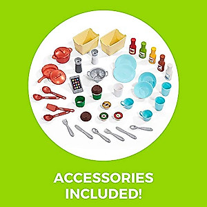 Step2 Fun with Friends Kitchen Set for Kids – Includes Toy Kitchen Accessories, Interactive Features for Pretend Play – Indoor/Outdoor Toddler Playset – Dimensions: 40.88" H x 35.75" W x 12.5" D