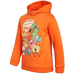 Nickelodeon Boy's Hoodie Sweatshirt - SpongeBob, Thomas & Friends Tank Engine, Rugrats, Boys Sweatshirt (2T-7), Size 5, Rugrats Orange