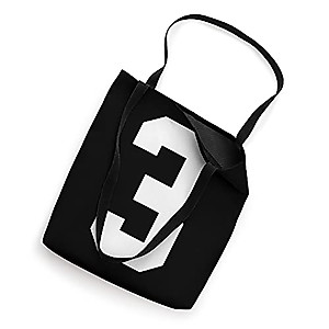 Team Uniform Jersey Number 3 Birthday Varsity Sports Team Tote Bag