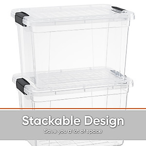 Superio Clear Storage Box with Lid, 8.75 Quart Plastic Container Bins for Organizing, Stackable Crates, BPA Free, Non Toxic, Odor Free, Organizers for Home, Office, School, and Dorm
